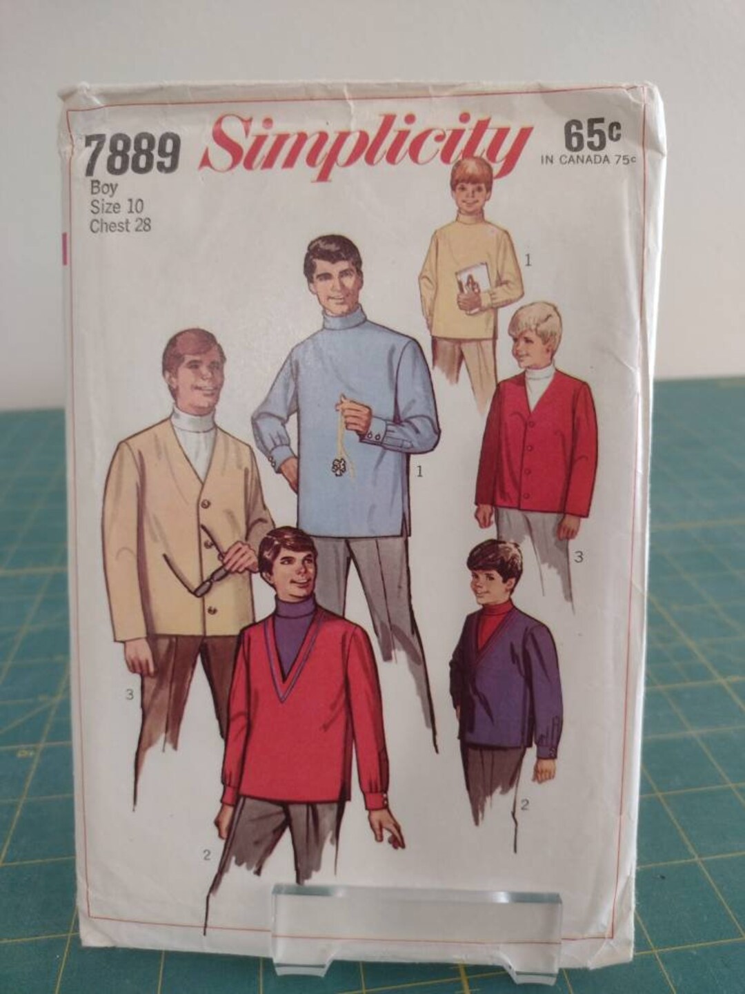 Simplicity 7889 Pattern Boys Turtleneck Shirts and Cardigan Jacket ...