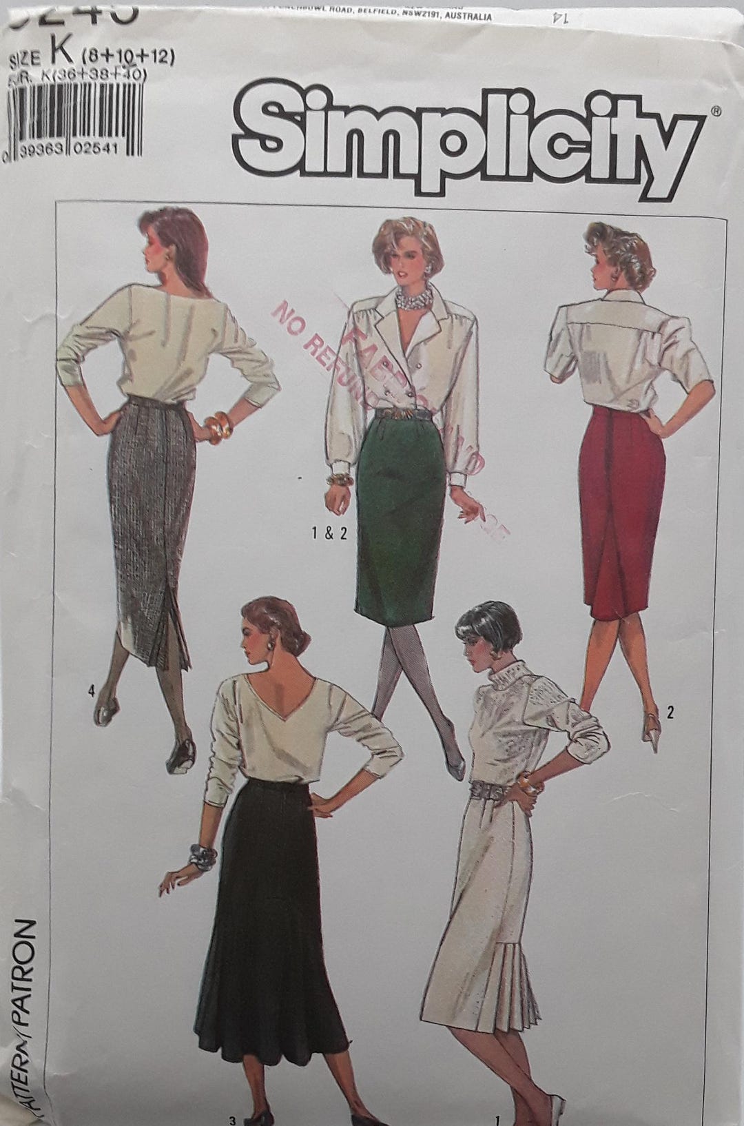 Simplicity 8245 Pattern Misses Easy to Sew Skirts in Two Lengths, 4 ...