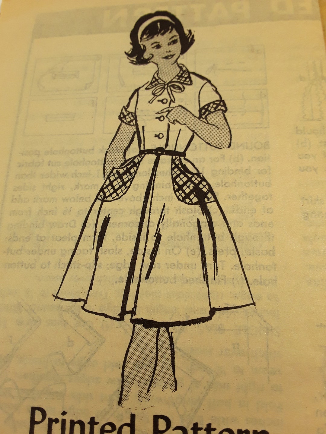 Vintage Girls Dress Pattern 1950s Family Herald & Weekly Star Pattern ...