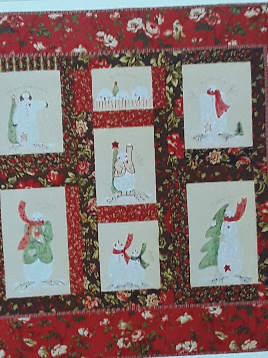 Rabbits Haven Pattern #32 Heavenly Snowmen, Size 50.5" X 51.25", Quilt ...