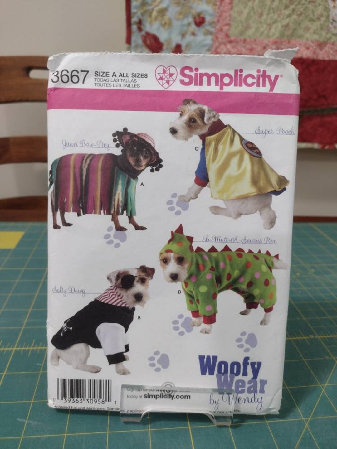 Simplicity 3667 Pattern Dog Clothes in 3 Sizes, Woofy Wear by Wendy ...
