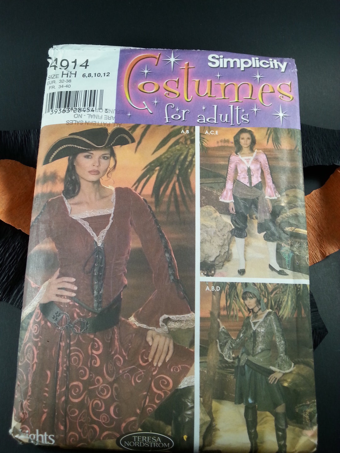 Simplicity 4914 Pirate Costume Pattern UNCUT Size 6-12 Designer Teresa ...