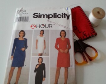 1960's ladies mod dress pattern with 3 necklines.