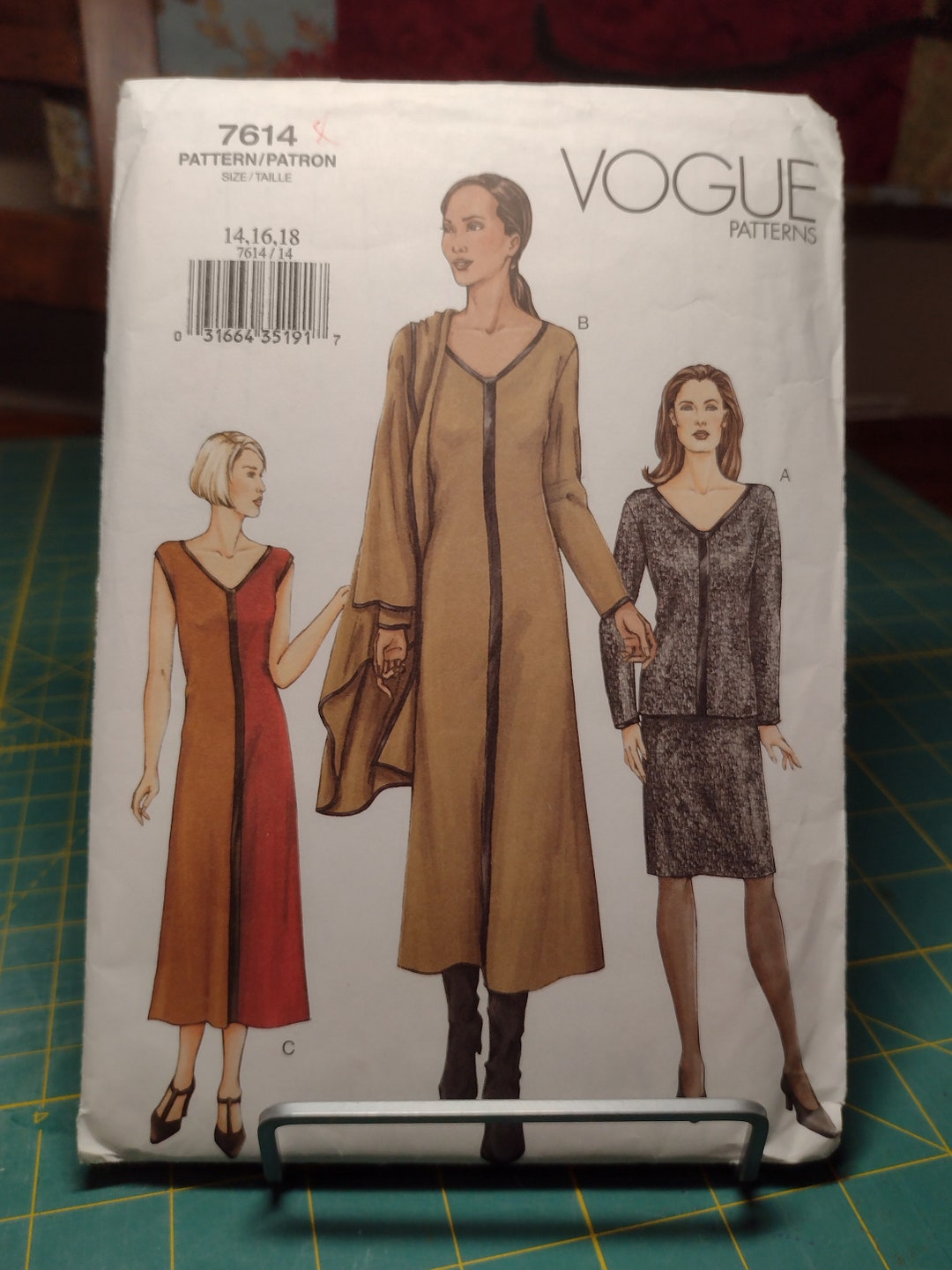Vogue 7614 Pattern Misses Dress Top Skirt and Shawl UNCUT - Etsy Canada