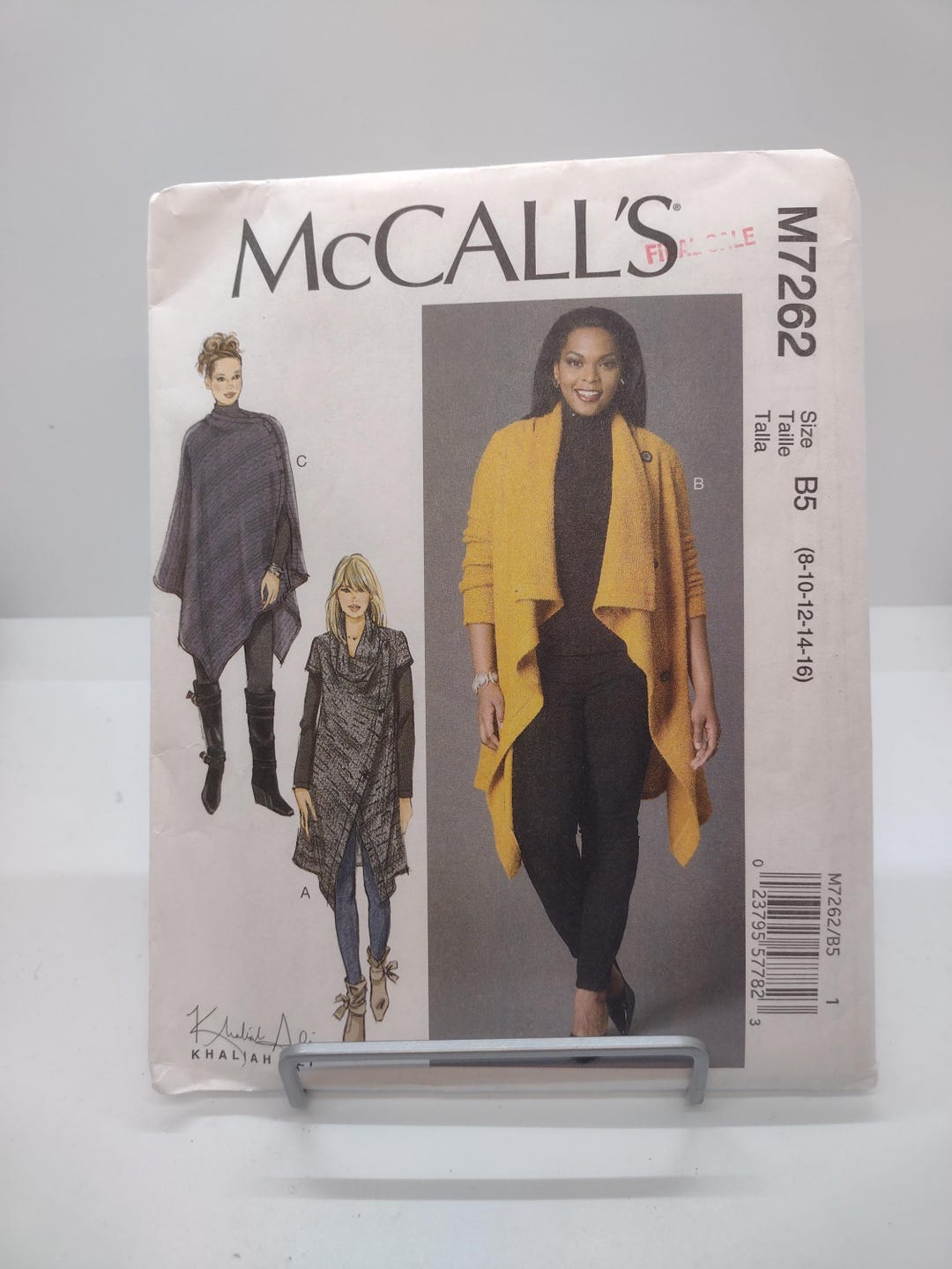 Mccall's M7262 Pattern Khaliah Ali Design Misses/womens Sweater Coats ...