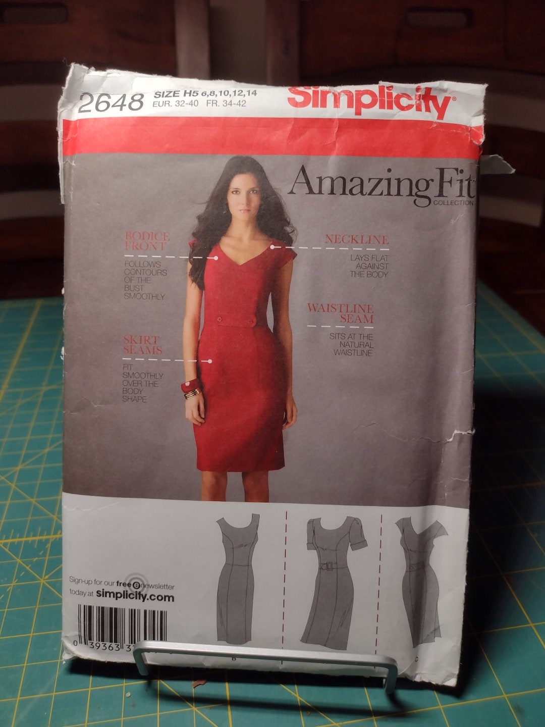 UNCUT Simplicity 2648 Amazing Fit Slim Tailored Dress 3 Styles for Cup ...