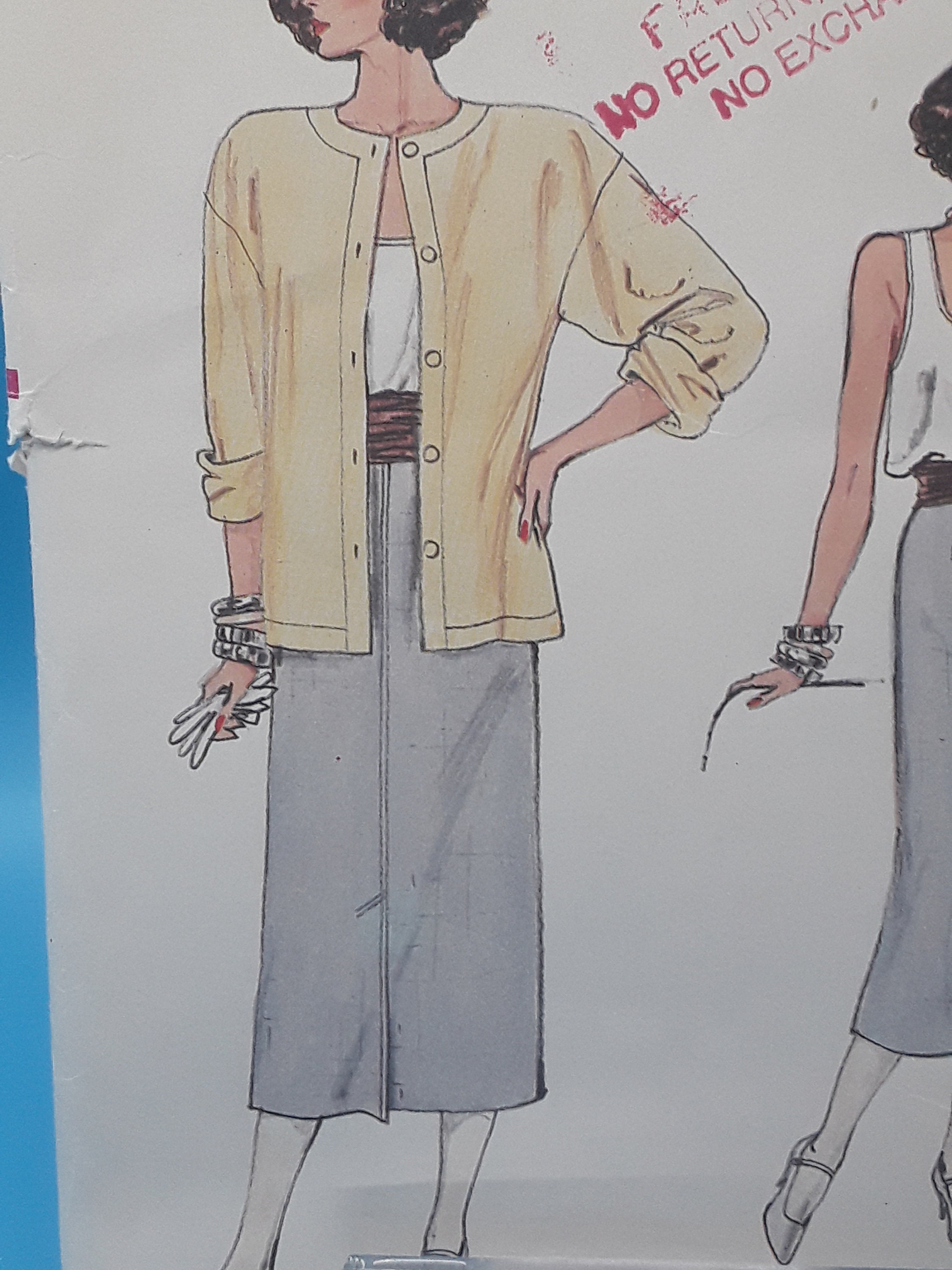 Very Easy Very Vogue Pattern 9021 Misses' Jacket Skirt - Etsy Canada