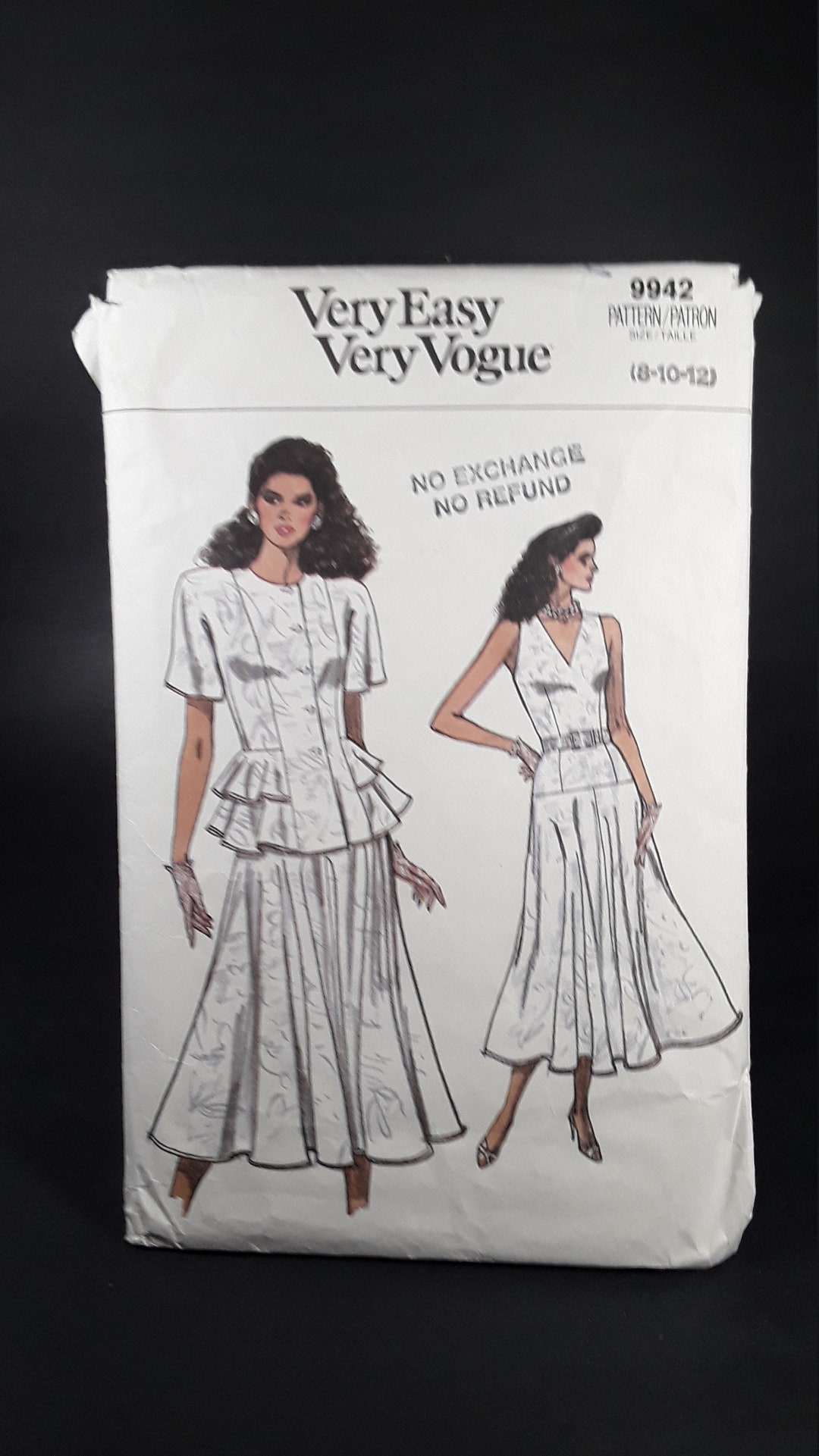 Very Easy Very Vogue 9942 Vintage Misses Jacket and Dress Size 8-10-12 ...