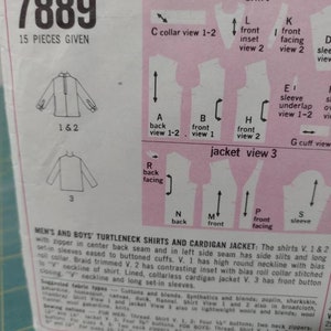 Simplicity 7889 Pattern Boys Turtleneck Shirts and Cardigan Jacket ...