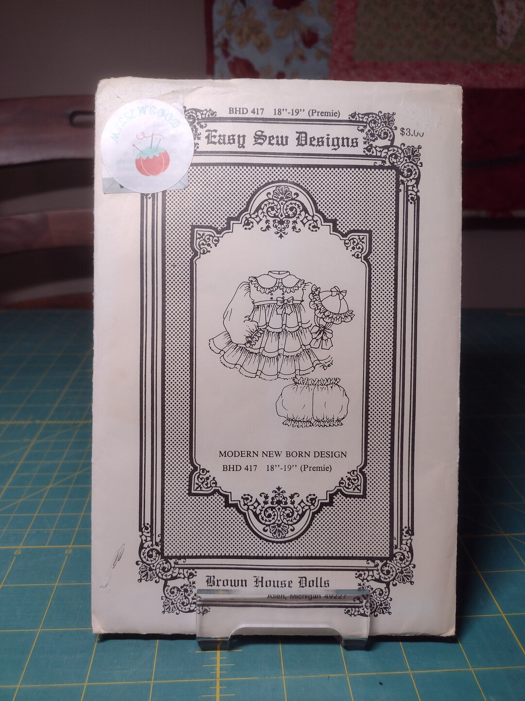Brown House Dolls Dress Hat Panties Pattern 18-19" Doll Easy Sew ...
