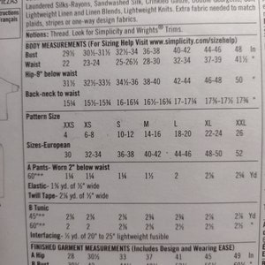 Simplicity 1543A Pattern Misses Loose Fitting Tunic and Knit Slim Pants ...