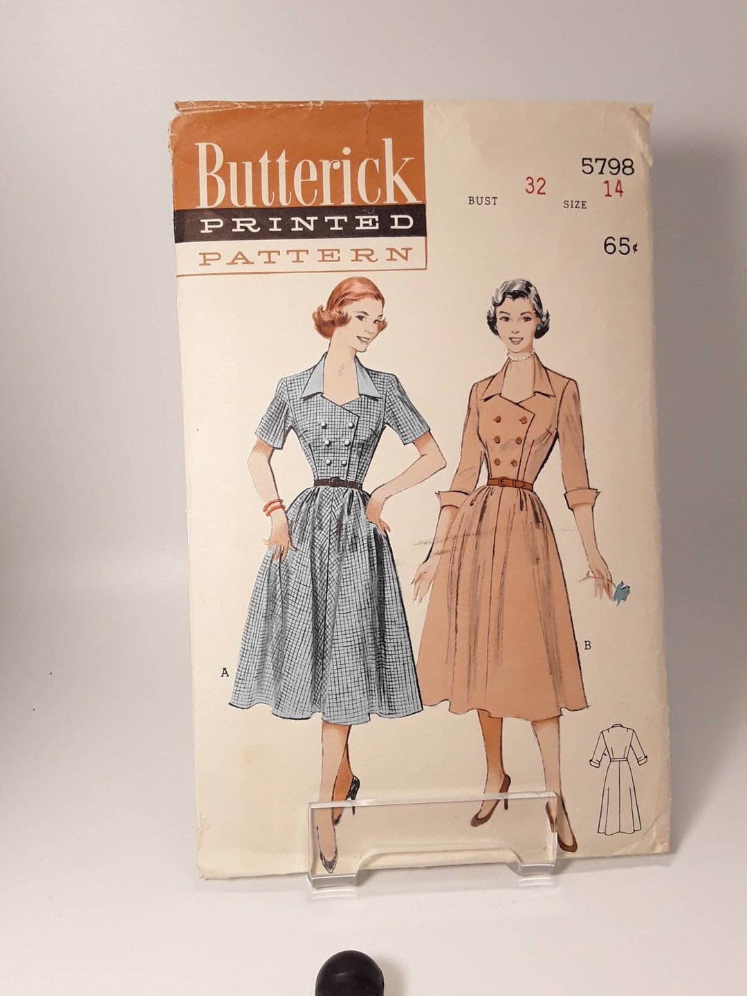 Butterick Printed Pattern 5798 Vintage Misses Dress Size 14 Bust 32 ...
