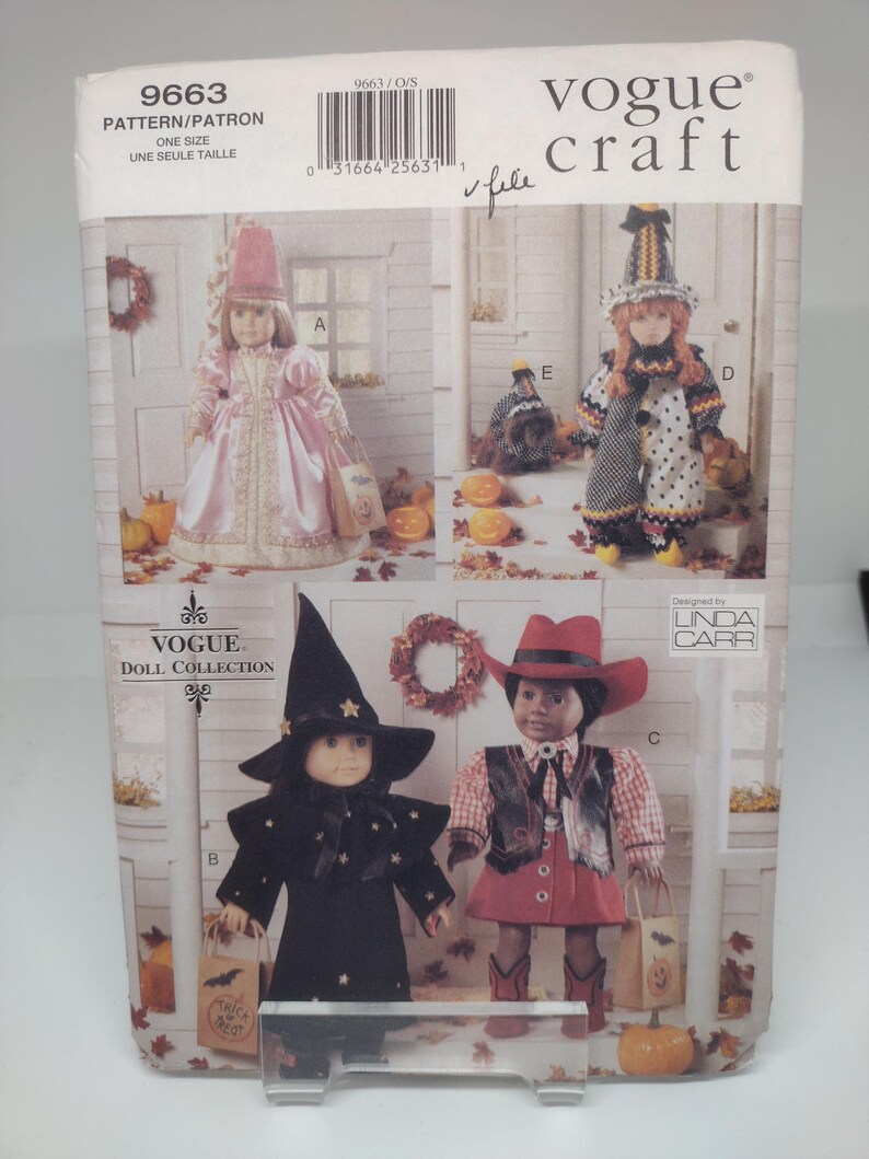 Vogue Craft 9663 Pattern UNCUT Doll Costumes 18 Doll, Linda Carr Design ...