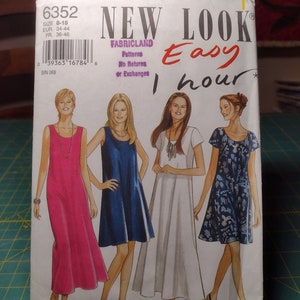 NEW LOOK 6352 Pattern Misses Dresses Used Six Sizes Cut to 18 Vintage ...