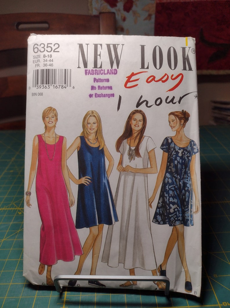 NEW LOOK 6352 Pattern Misses Dresses Used Six Sizes Cut to 18 Vintage ...