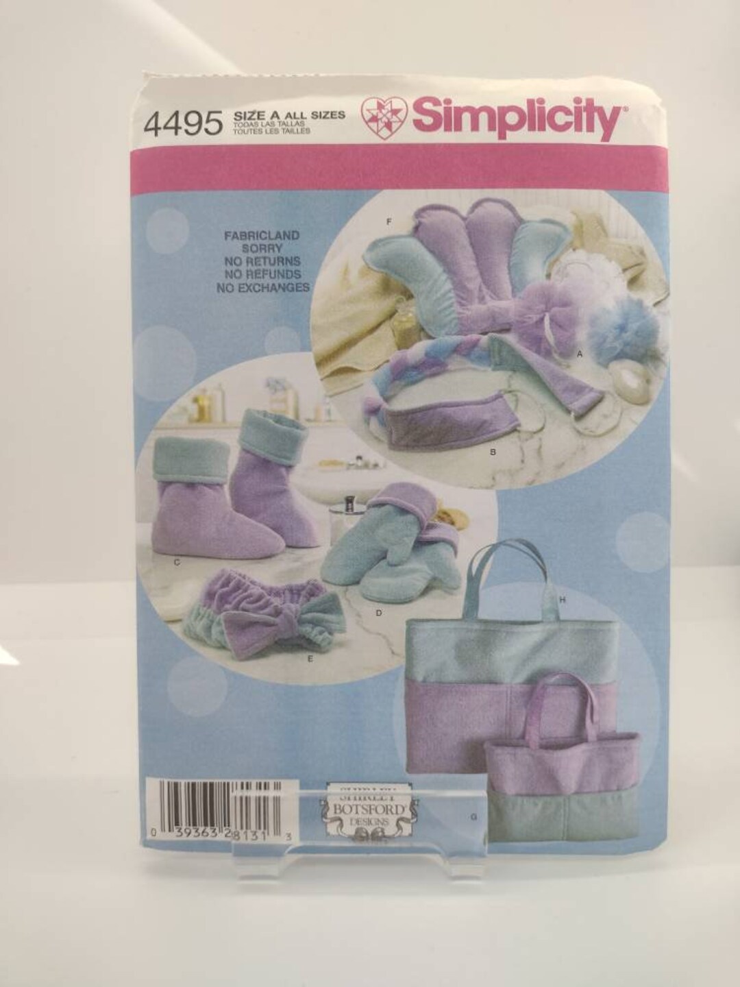 Simplicity 4495 Pattern Shirley Botsford Designs Spa Accessories, Mitts ...
