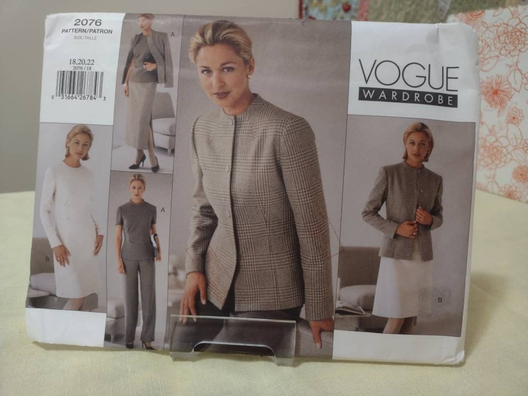 Vogue Wardrobe 2076 Pattern UNCUT Size 18-20-22 Vintage 2001 Jacket ...