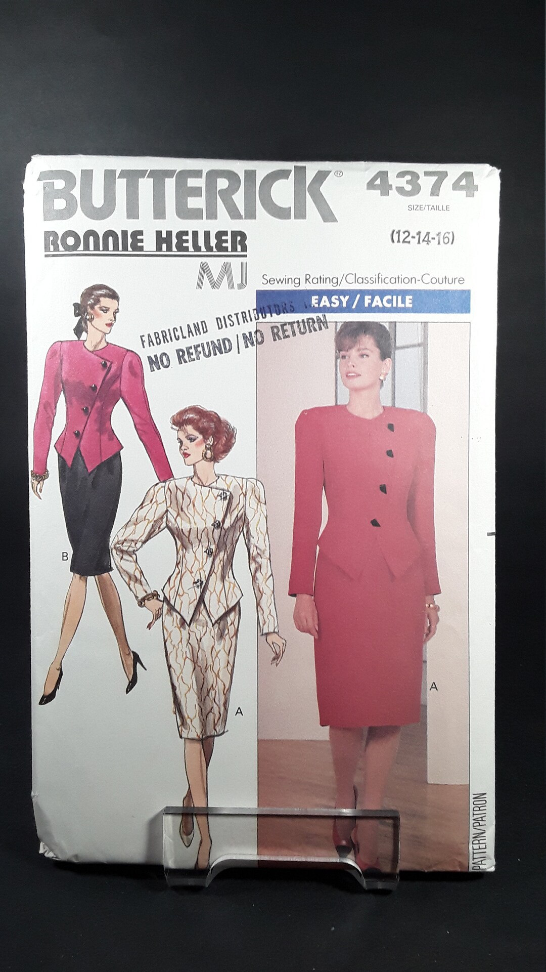 Butterick 4374 Pattern Misses Top and Skirt Ronnie Heller MJ Design Vintage UNCUT Sizes 12-14-16 ...