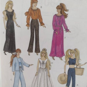 Mccall's 4064 Pattern Doll Clothes for 11.5" Dolls, Tops, Dresses ...