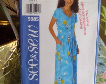 Butterick 3965 Pattern Miss,misses Petite Dress EASY UNCUT Size 8,10,12 ...