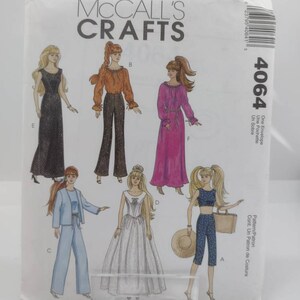 Mccall's 4064 Pattern Doll Clothes for 11.5" Dolls, Tops, Dresses ...