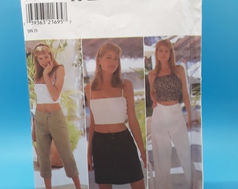 New Look 6763 Sewing Pattern, Misses' Above Knee Skirt, Capris Pants ...