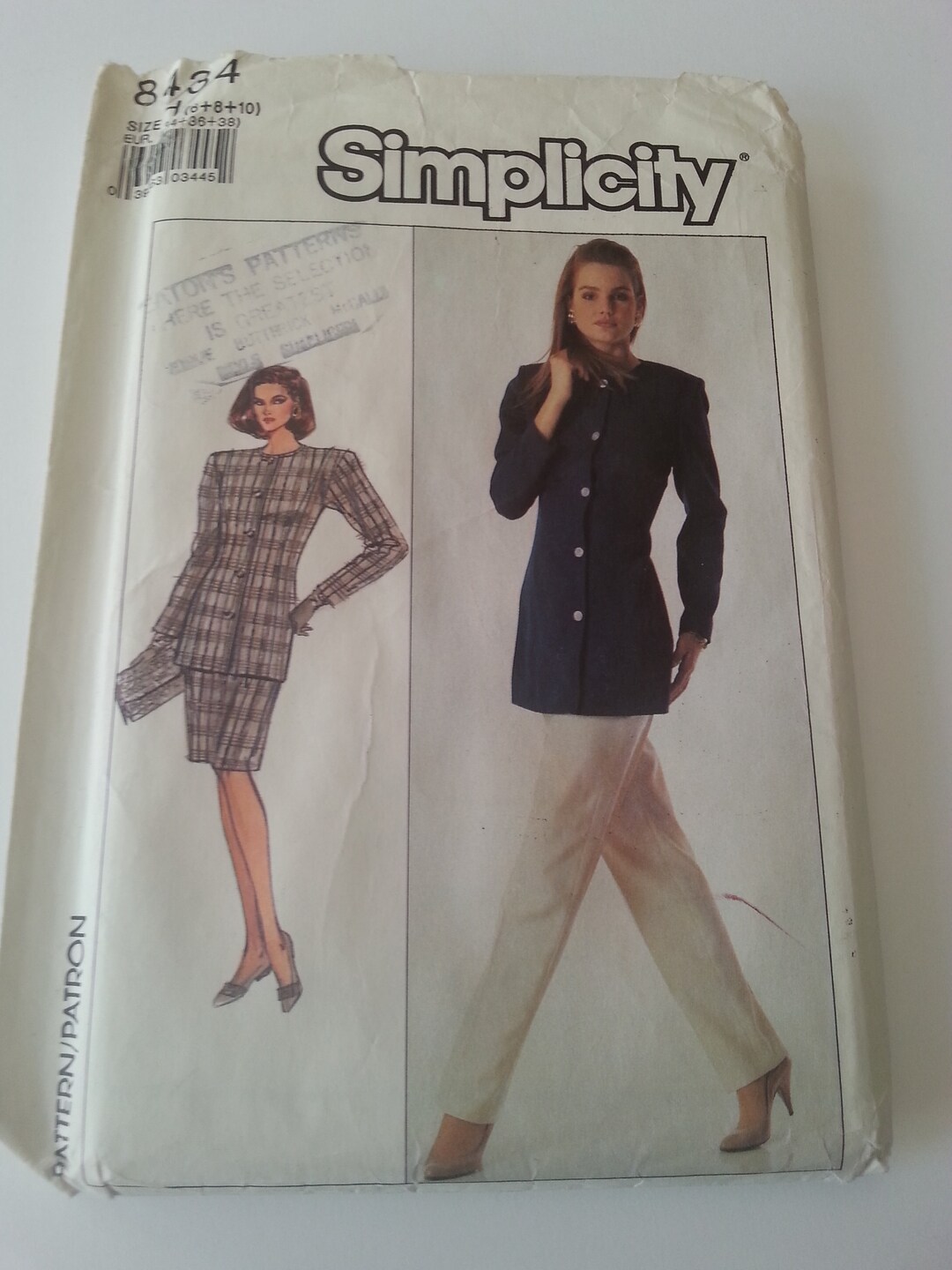 Simplicity 8434 3 Piece Suit Vintage 1980's Skirt - Etsy