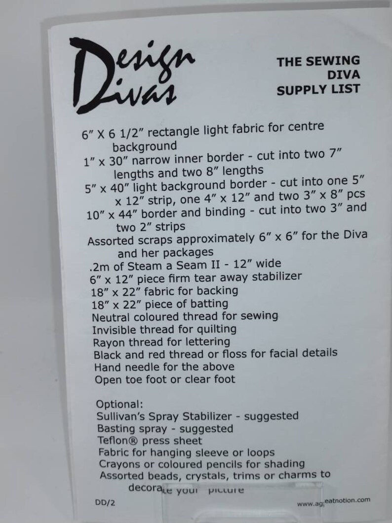 Quiltworks Design Divas Pattern the Sewing Diva, Small Wallhanging ...