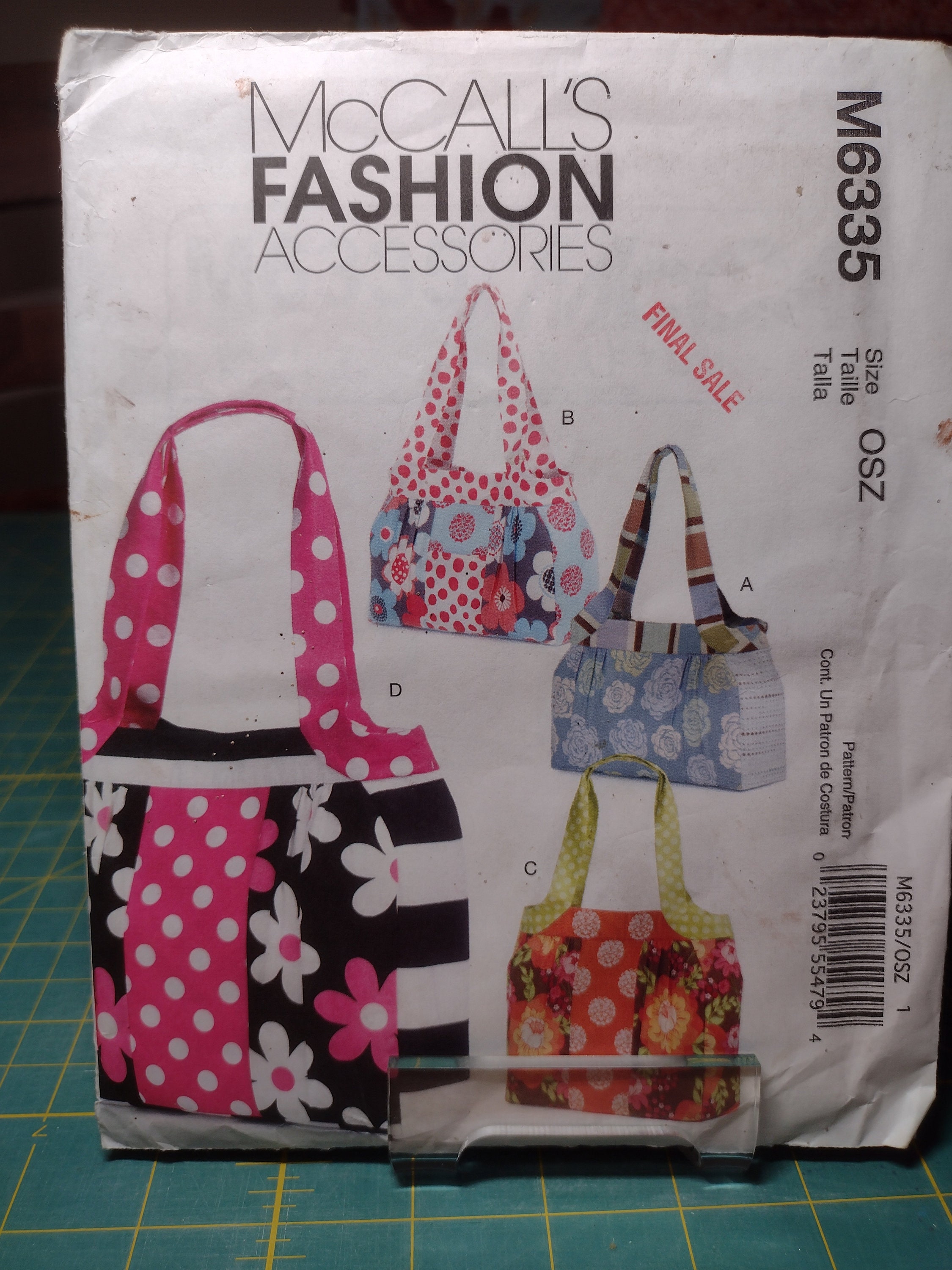 Mccall's M6335 Pattern Bags, Fashion Accessory UNCUT See Sizes in ...