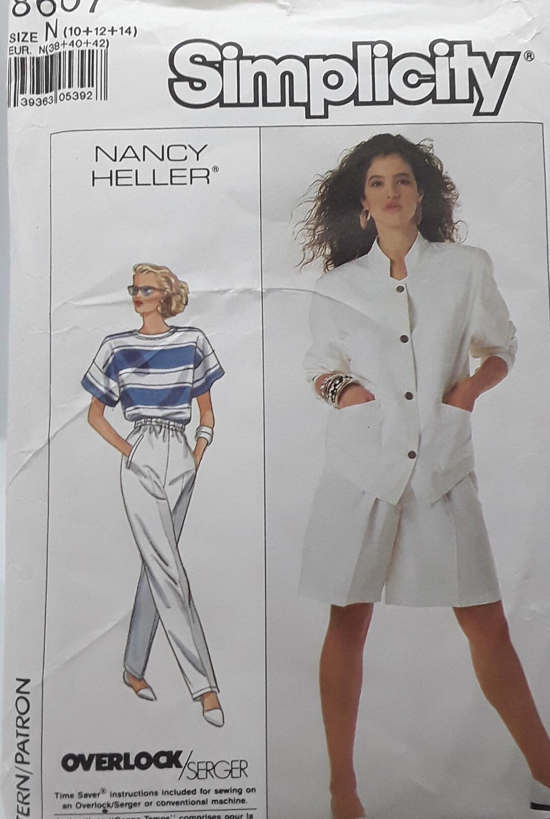 Simplicity 8607 Pattern Misses Pull on Pants, Short, Unlined Jacket and Top UNCUT Size 10-12-14 ...