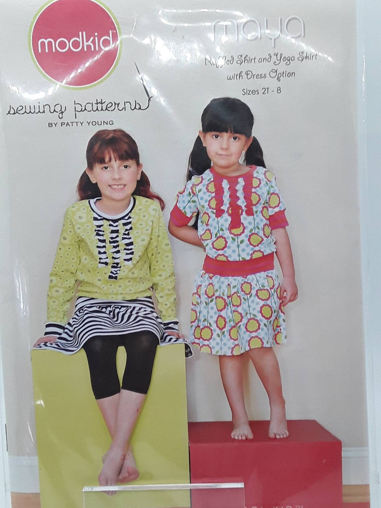 Modkid Patterns Maya Ruffled Shirt and Yoga Skirt With Dress - Etsy