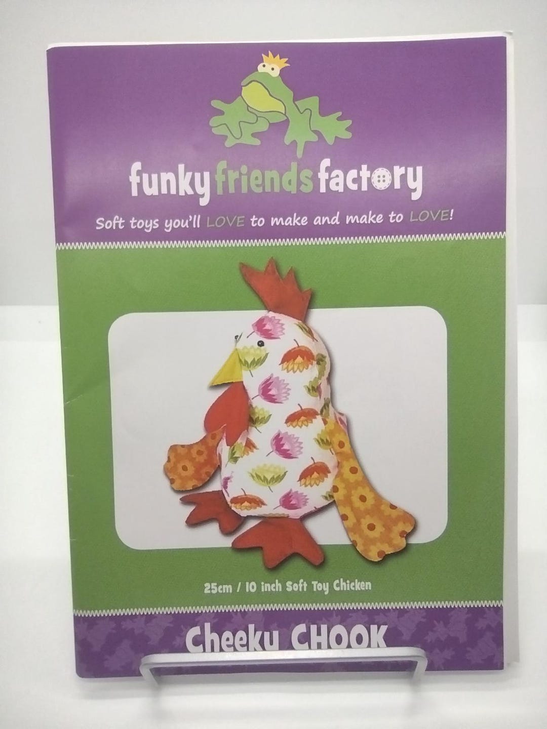 Funky Friends Factory Pattern Cheeky Chook Stuffed Chicken Toy UNCUT 10 ...