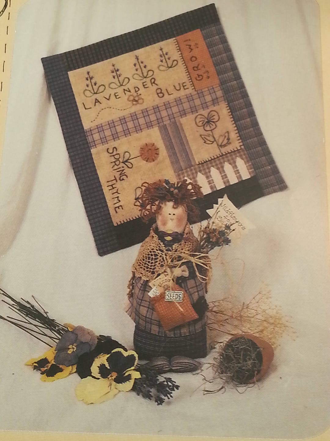 Doll and Small Quilt Pattern Seedy Lady Vintage Home Decor Wallhanging ...