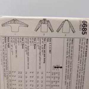 Simplicity 6685 Pattern Lauren Hutton Collection Misses Set of Blouses ...