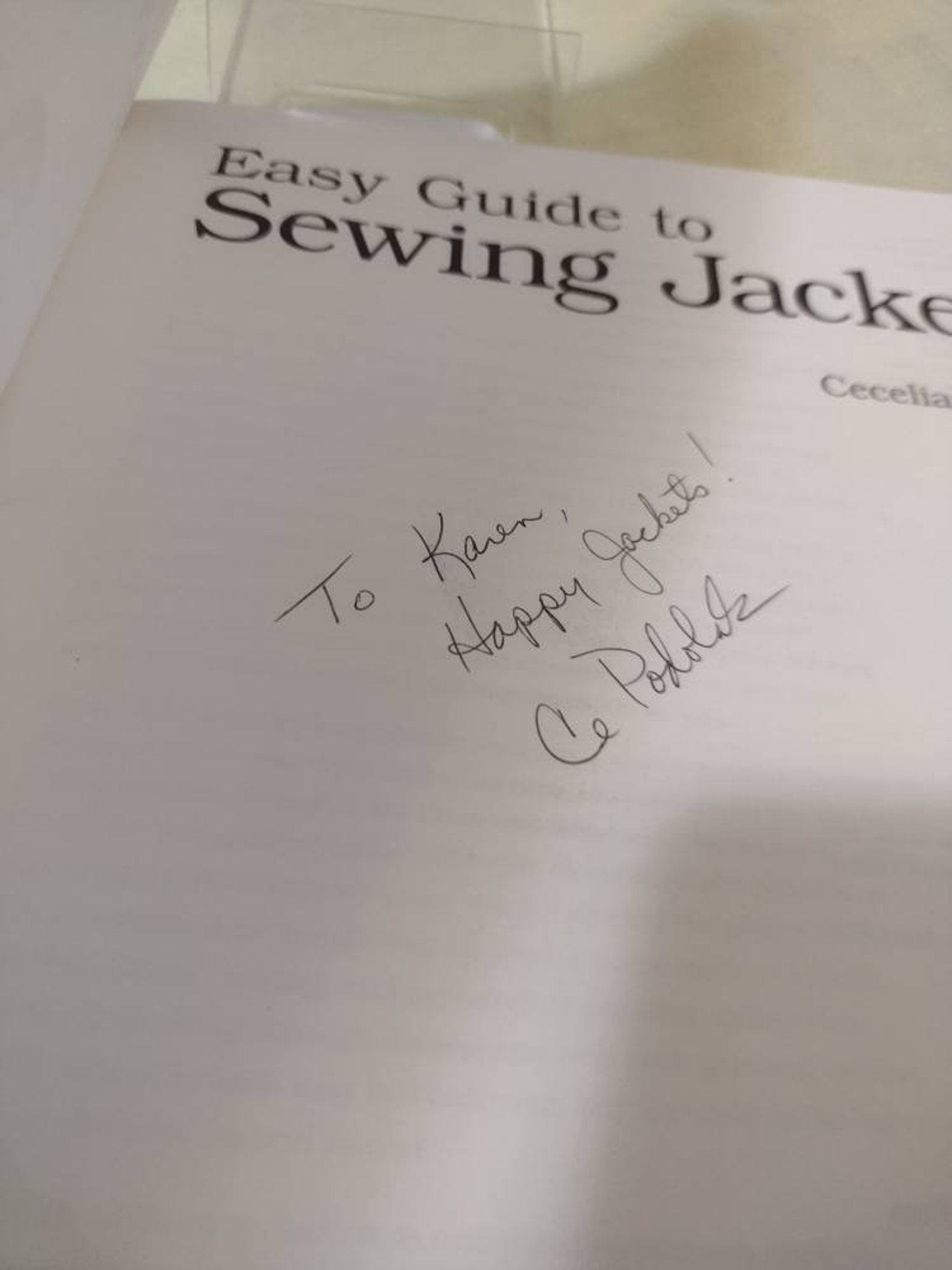 Easy Guide to Sewing Jackets Book, Cecelia Podolak, New Condition ...
