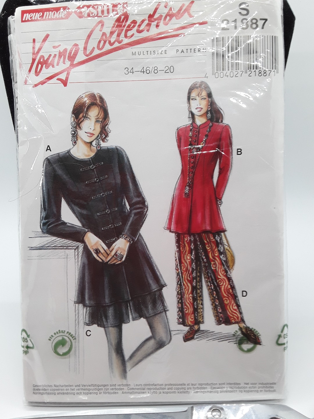 Neue Mode 21887 Pattern Young Collection Multisize 8-20 Misses Jacket ...