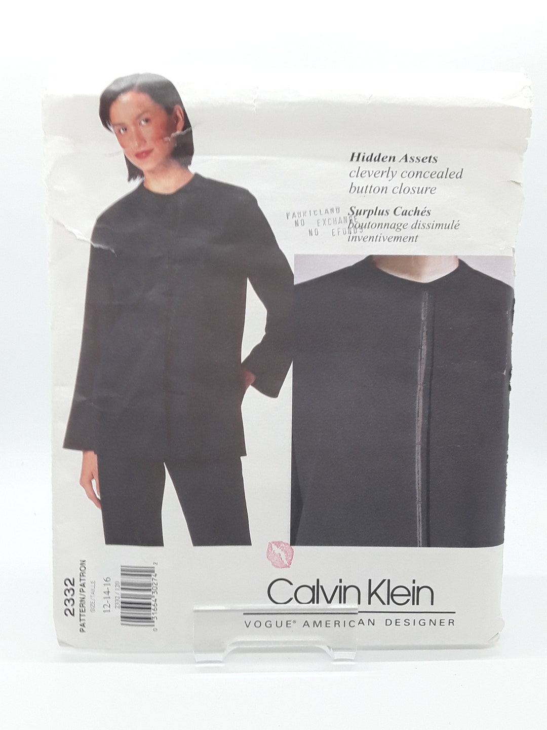 Vogue 2332 Pattern Misses Jacket and Pants, Calvin Klein Vogue American ...