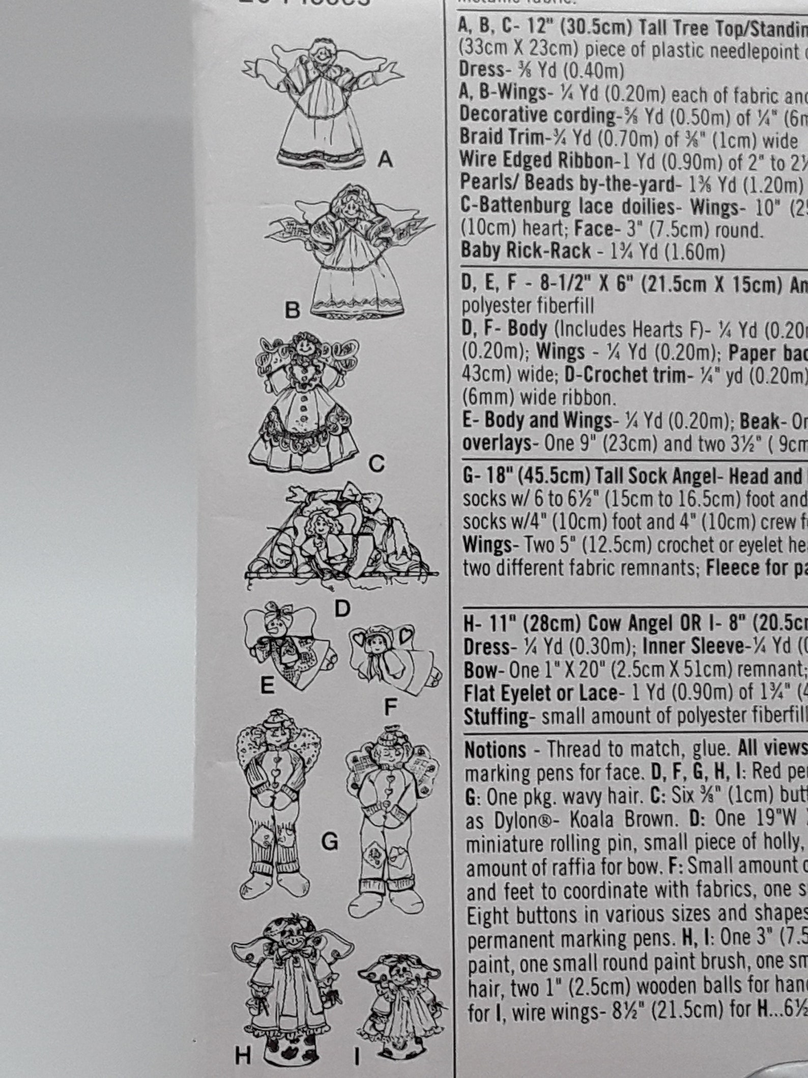 Simplicity 9641 Crafts Pattern Angel Tree Topper or Standing - Etsy