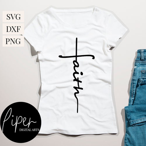 Faith Cross Script Svg Cut Files Clipart Downloads Faith Svg Etsy