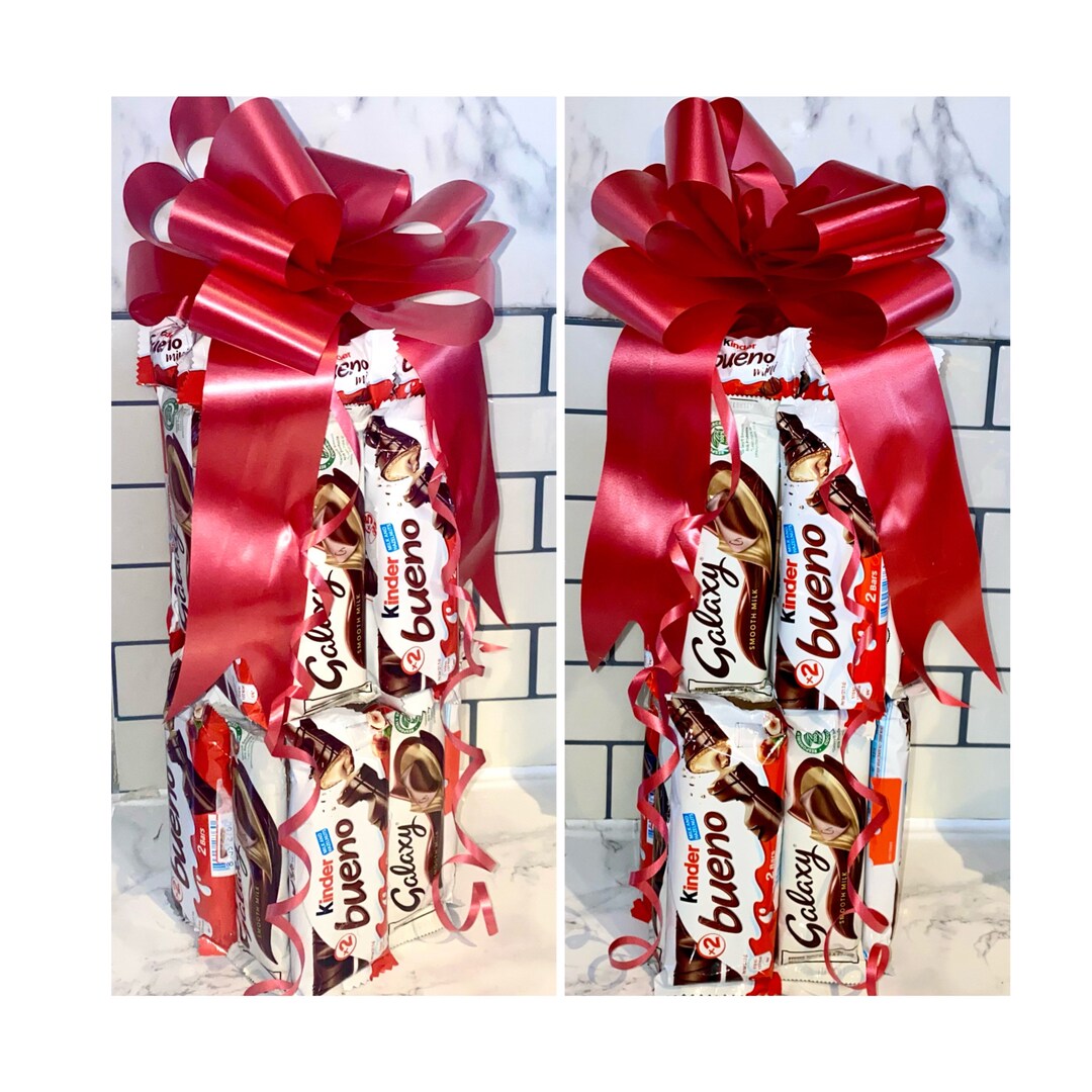 1FT Chocolate Bar Tower Kinder Bueno Galaxy Bouquet Hamper Gift Xmas ...