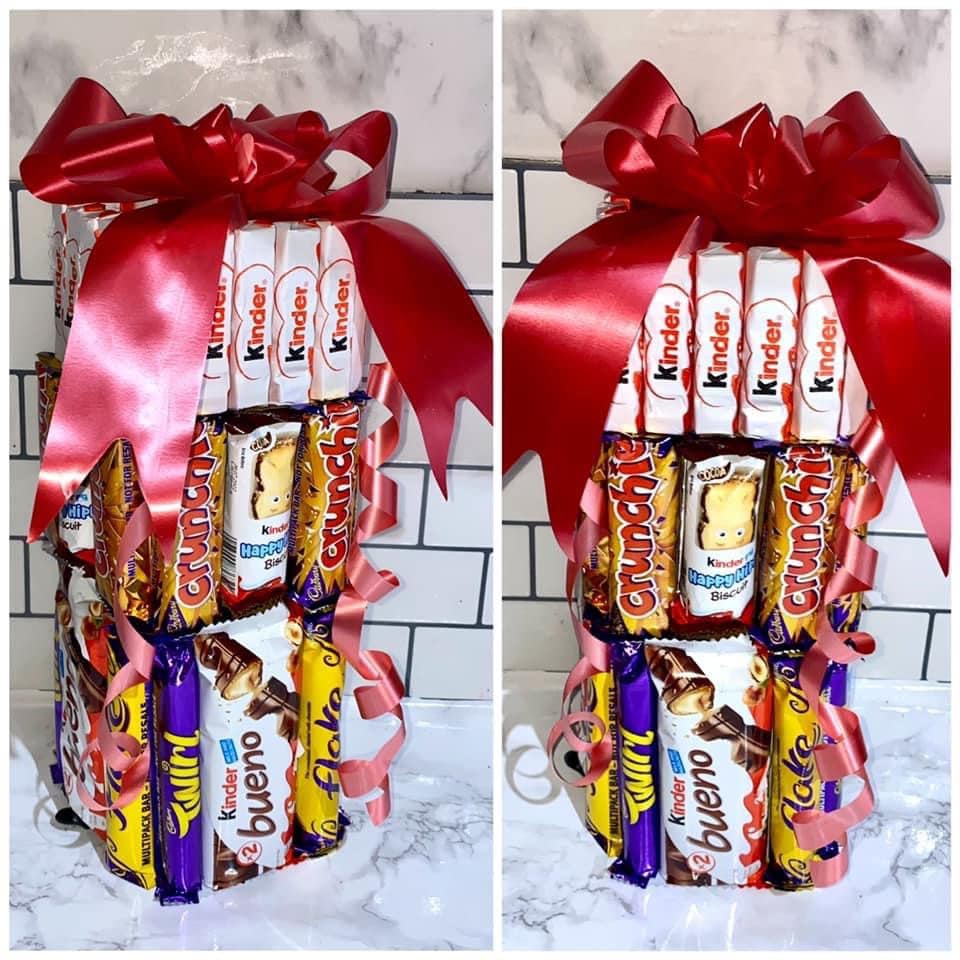 1FT Chocolate Bar Tower Cadburys Kinder Bueno Bouquet Hamper Gift Xmas ...