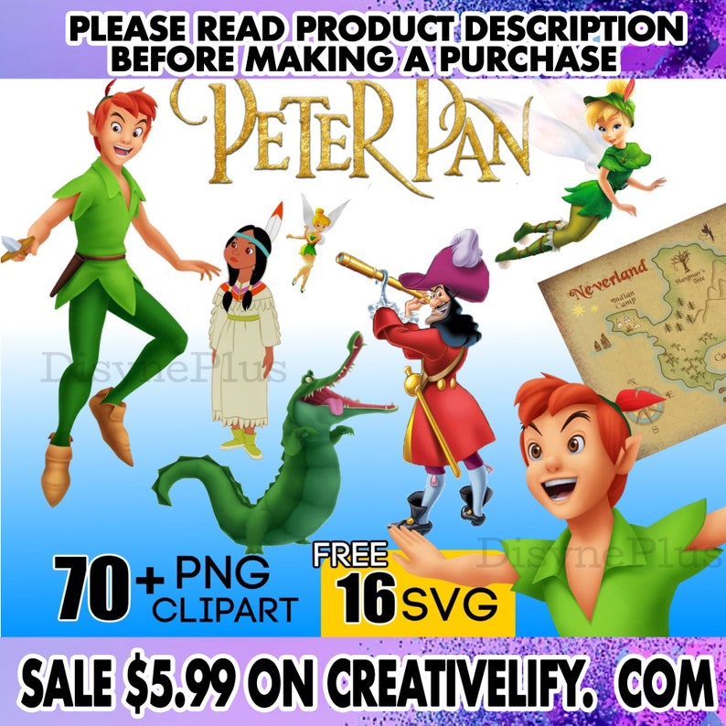 Peter Pan in Neverland Bundle PNG File, Instant Download - Etsy
