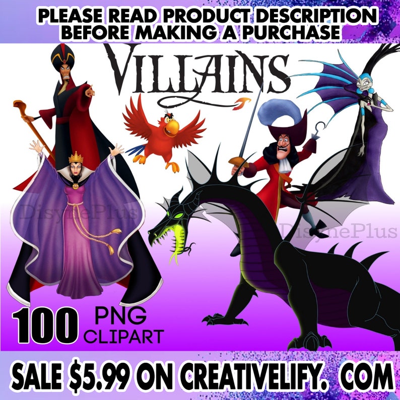 Villains Digital Download, Villains PNG Clipart Bundle, Villains ...