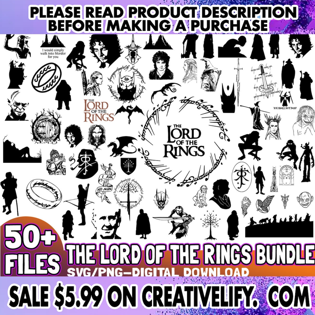 Lord of the Rings SVG Bundle, LOTR SVG, Svg, Png, Pdf, Cut File for ...