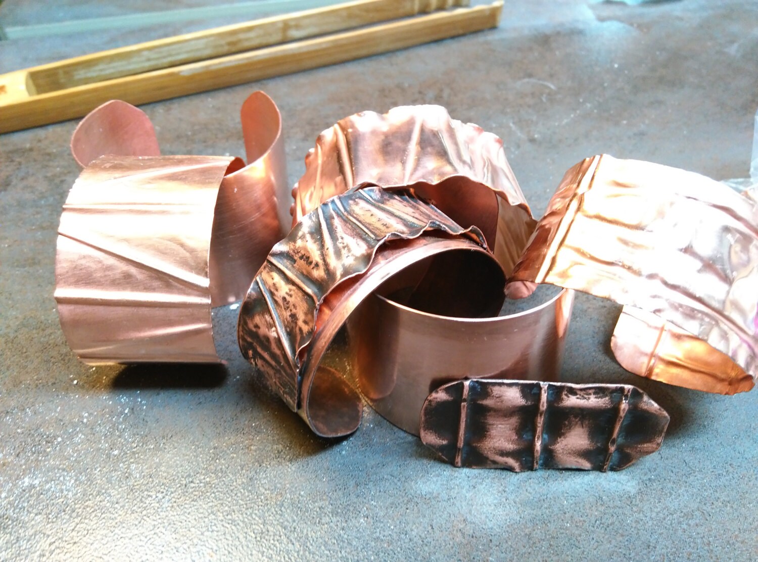COPPER CUFF Ruffled Double - Etsy