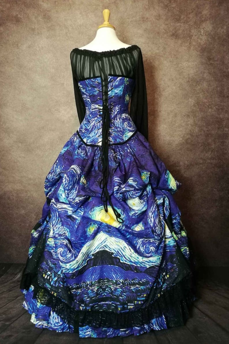 Van Gogh Starry Night Corset Gown | Starry Night Victorian Wedding ...