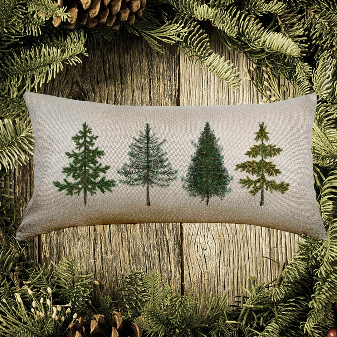Create a Peaceful Ambiance With This Pine Tree Lumbar Pillow Cover ...