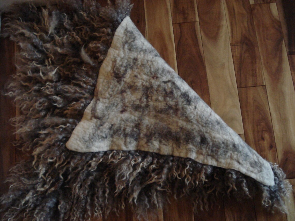 Cruelty Free Luxury Real Lamb Fleece 6"locks Felted Area Rug 39"x32 ...