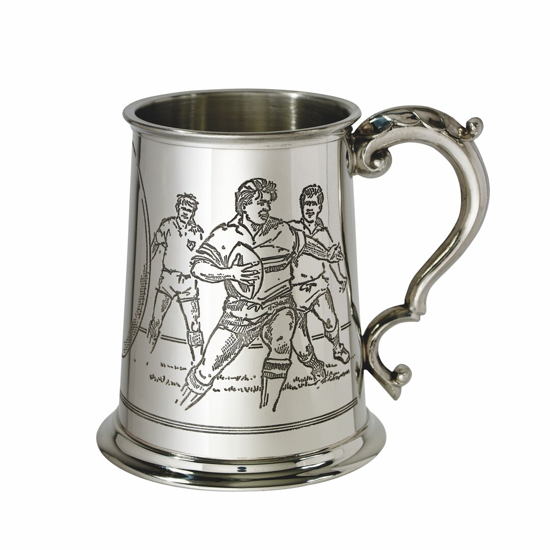 Rugby Scene 1 Pint Wentworth Pewter Tankard - Etsy