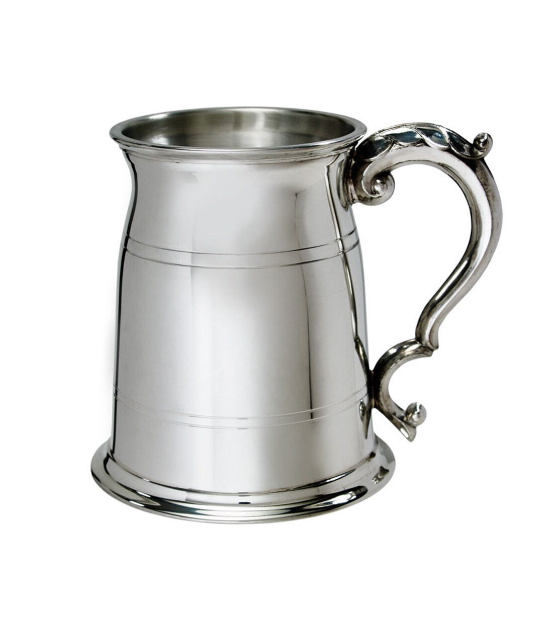 Pewter Tankard: 1 Pint Old London Style, Milk Churn Shape, Handmade in ...